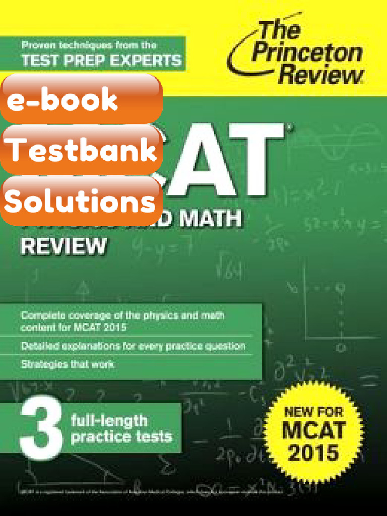 eBook & Testbank MCAT Physics and Math Review New for MCAT 2015 | PDF ...