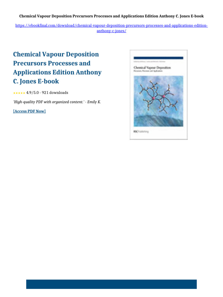 Chemical Vapour Deposition Precursors Processes and Applications ...