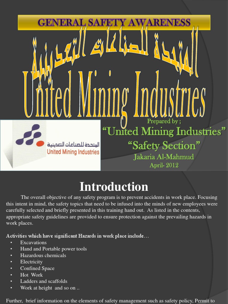 United Mining Industries Safety Guidelines | PDF | Personal Protective ...