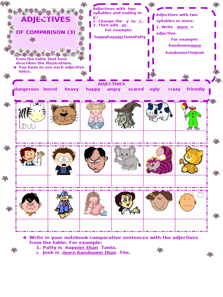 Comparison of Adjectives 20 - WORKSHEET | PDF