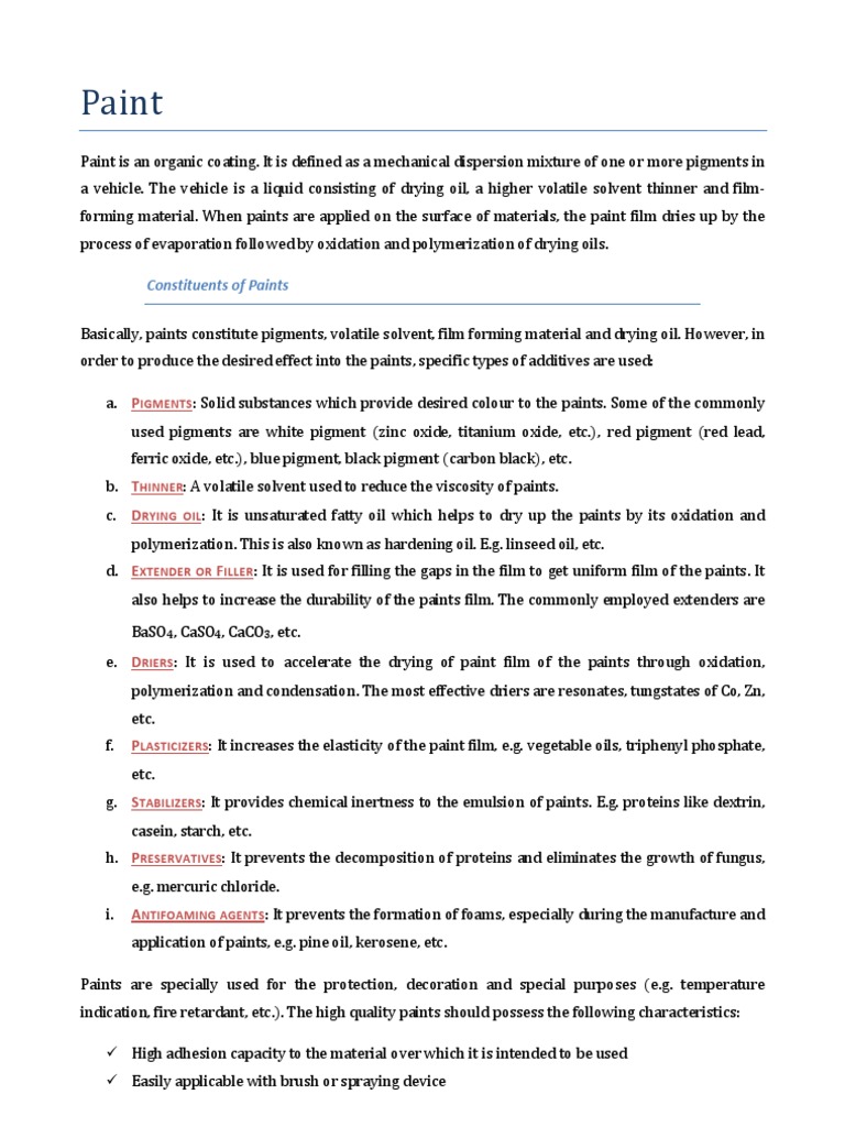 Paints | PDF | Varnish | Paint