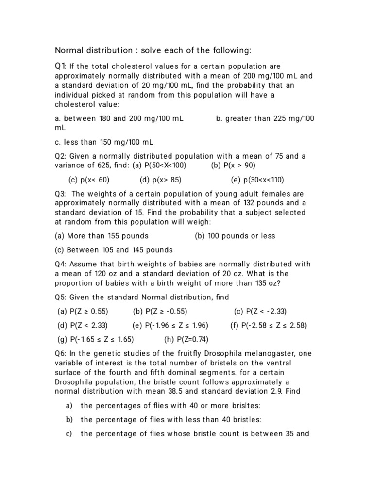 Normal Distribution - Unsolved Problems | PDF | Statistical Theory