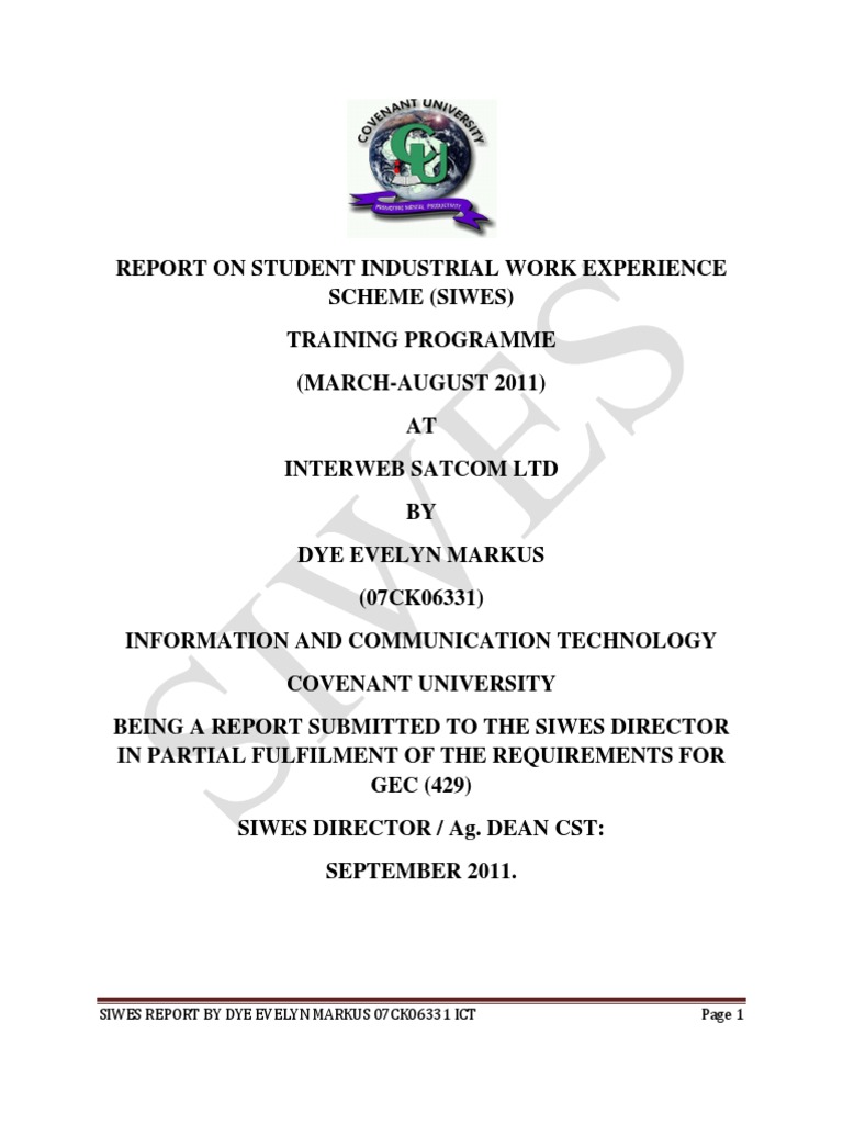 Report On Student Industrial Work Experience Scheme | PDF | Very Small ...