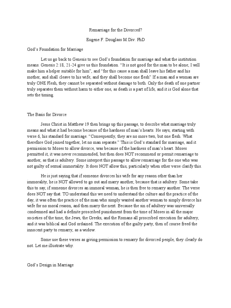 Remarriage After Divorce | PDF | Wife | Adultery