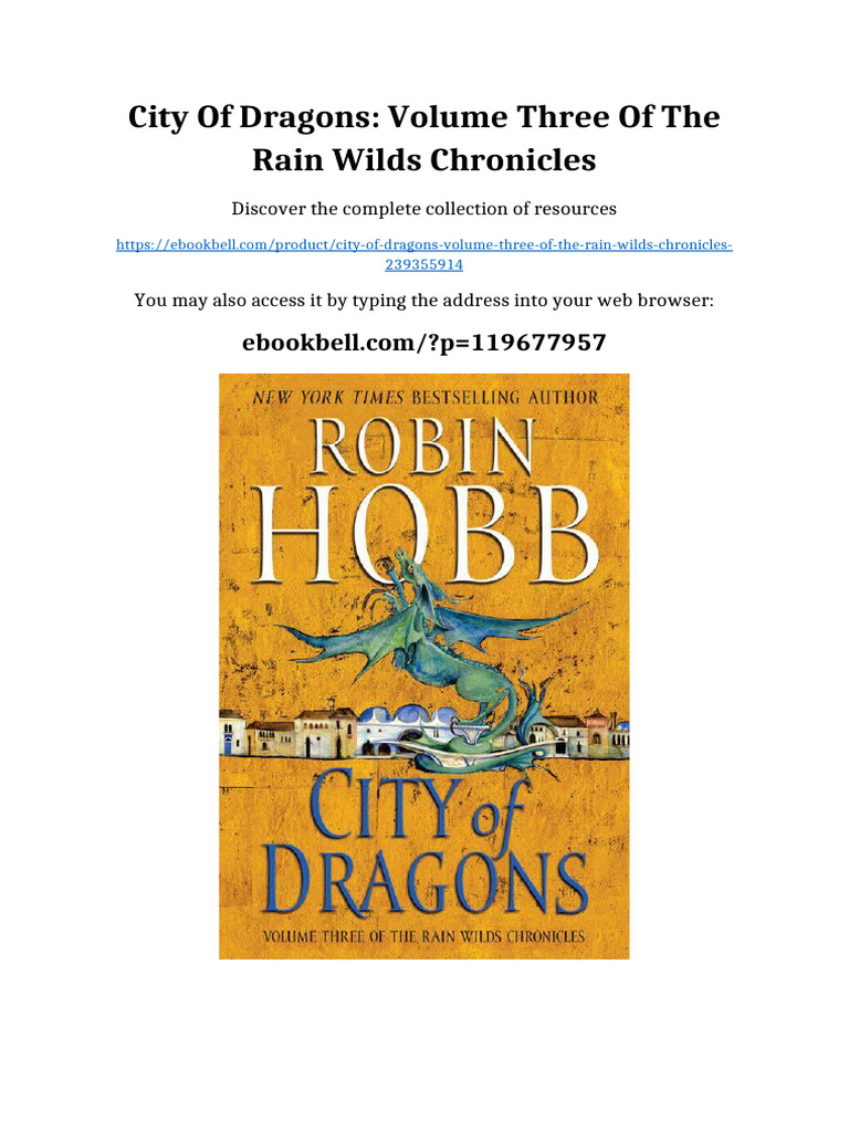 City of Dragons: Volume Three of the Rain Wilds Chronicles available ...