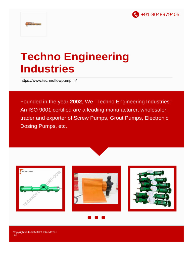 Techno Engineering Industries | PDF | Pump | Turbomachinery