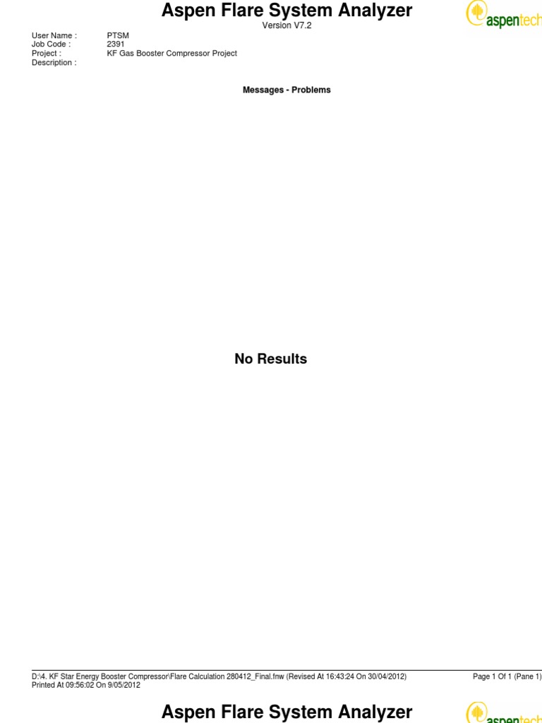 Aspen Flare System Analyzer | PDF | Gas Compressor | Gases