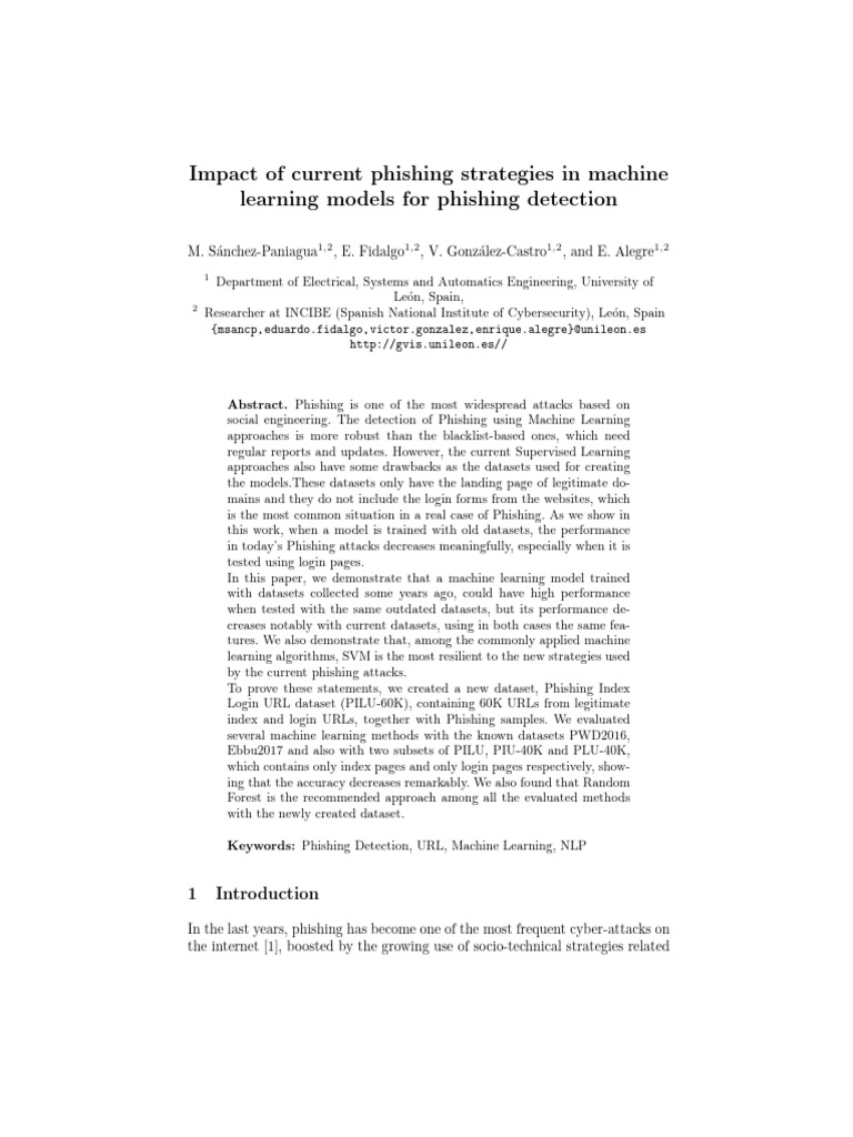 Impact of Current Phishing Strategies in Machine Learning Models For ...