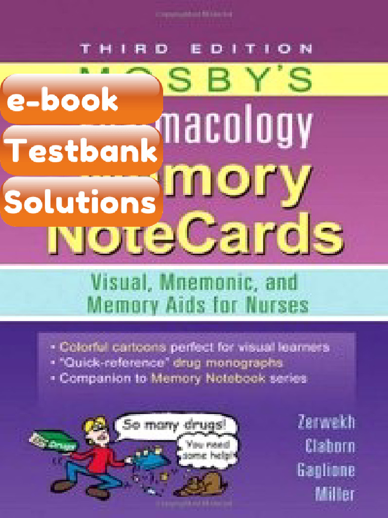 Testbank Mosbys Pharmacology Memory NoteCards Visual Mnemonic and ...