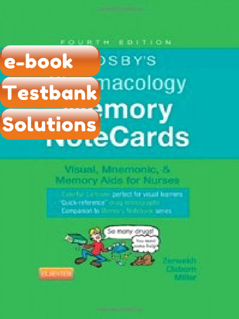 Testbank Mosbys Pharmacology Memory NoteCards Visual Mnemonic and ...