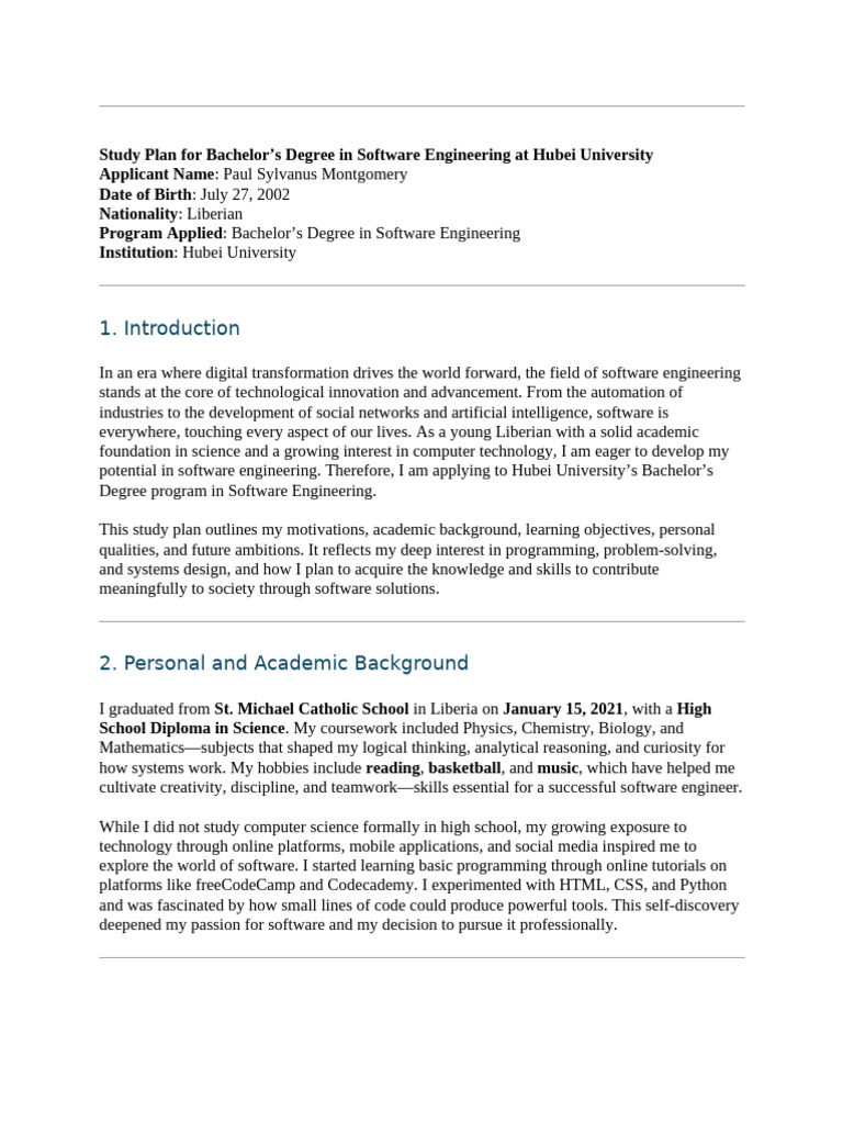 Hubei University Study Plan | PDF | Computer Programming | Engineering