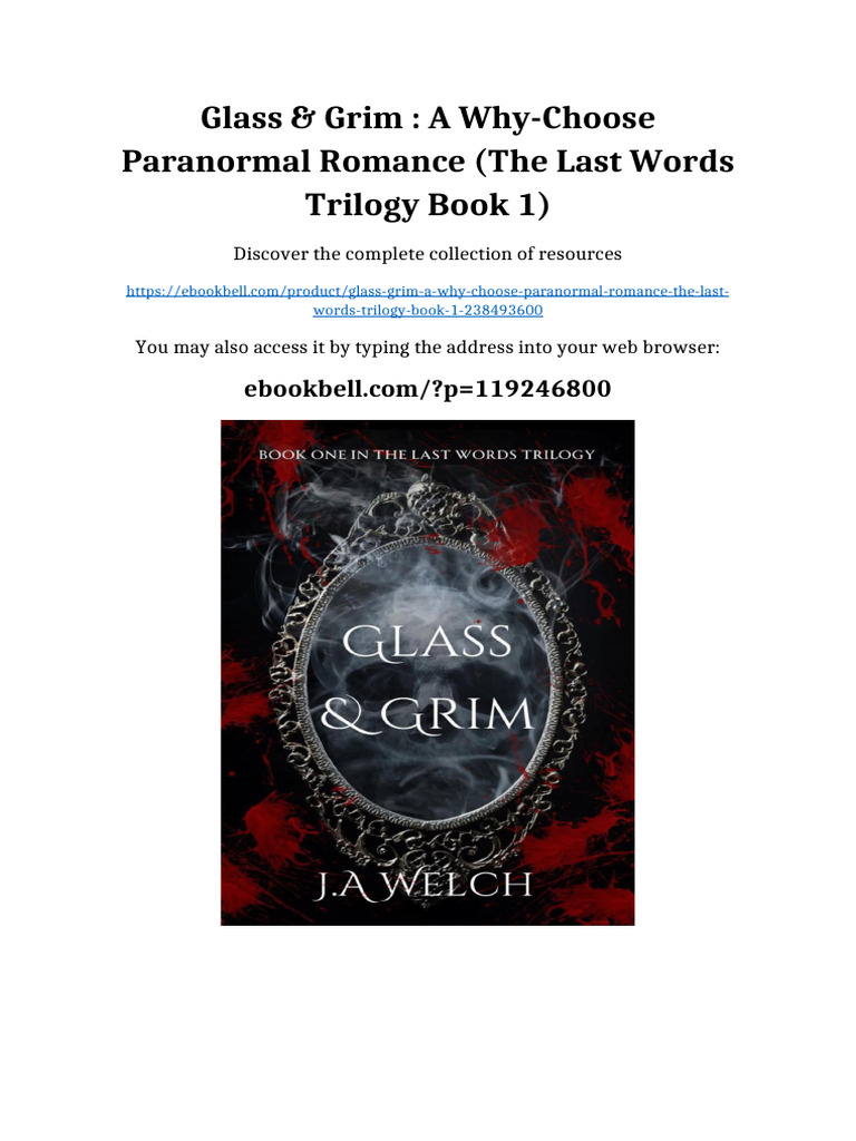 Glass & Grim: A Why-Choose Paranormal Romance (The Last Words Trilogy ...
