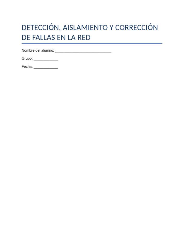 Proyecto Detección Fallas en Red Parcial | PDF