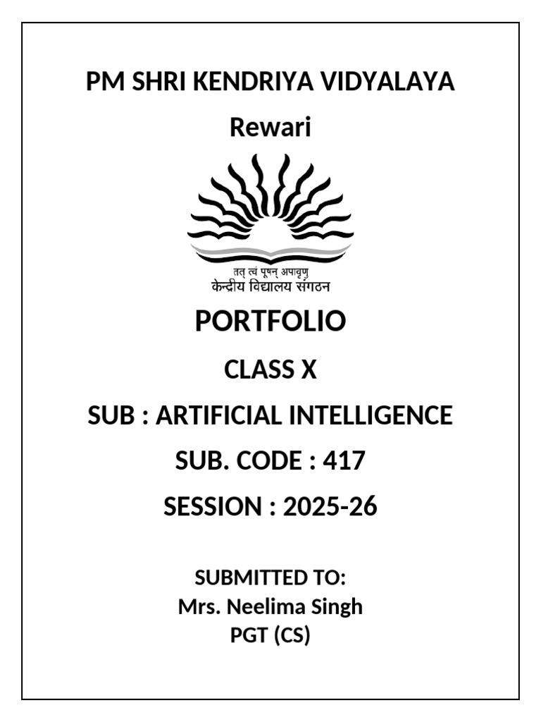 Portfolio Class X Ai | PDF | Intelligence | Cognitive Science