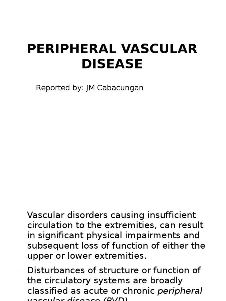 Understanding Peripheral Vascular Disease | PDF | Medical Specialties ...