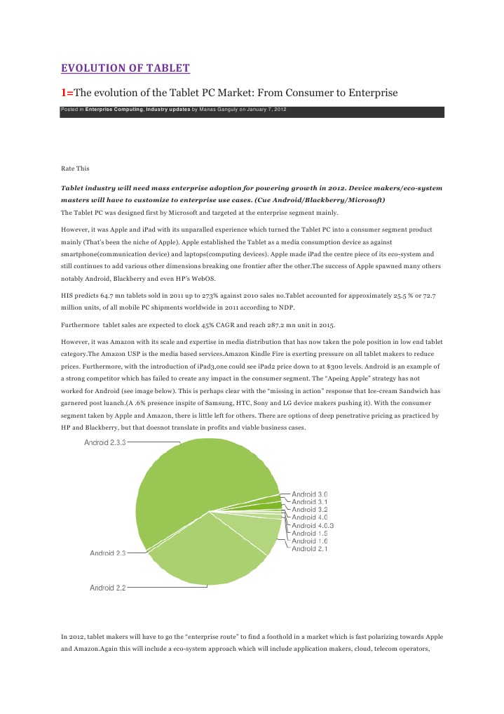 Evolution of Tablet | PDF | Tablet Computer | Android (Operating System)