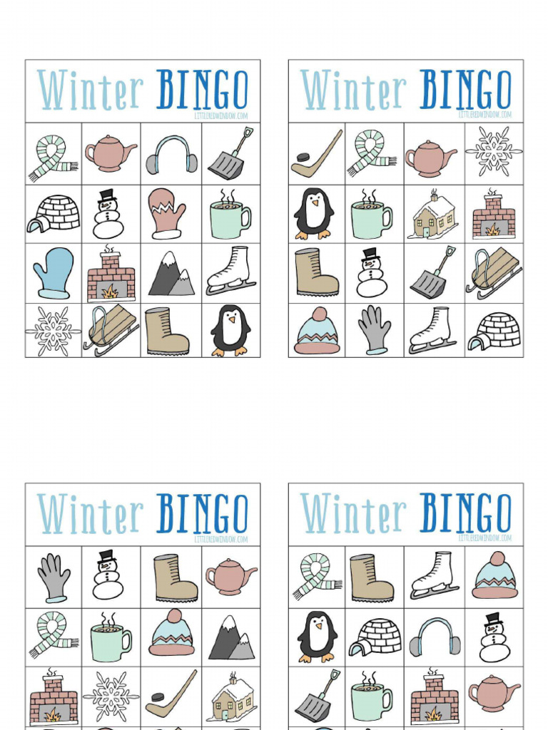Winter Bingo Gameboards Classroom Seof3 | PDF