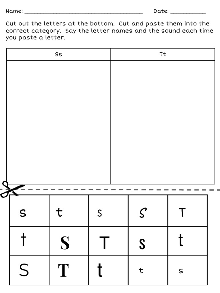 Letter Sorts - Cut and Paste | PDF | Consonant | Linguistics