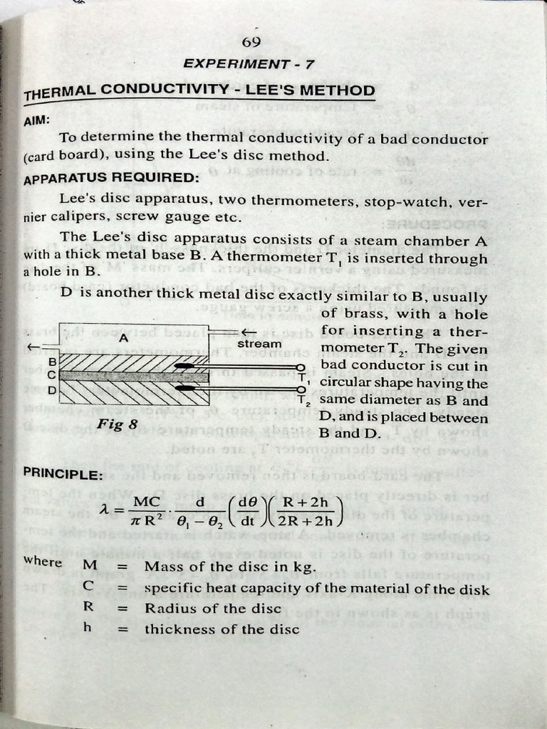 Lee's Disc - Thermal Conductivity of A Bad Conductor | PDF ...