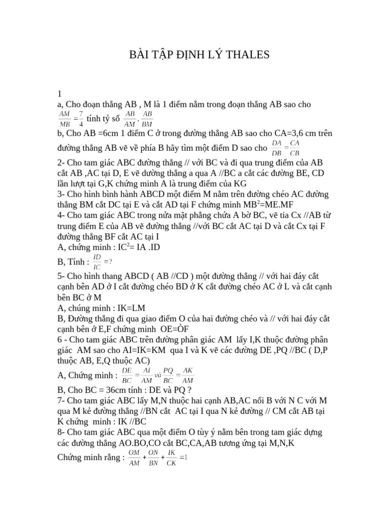 Bai Tap Dinh Ly Ta Let | PDF