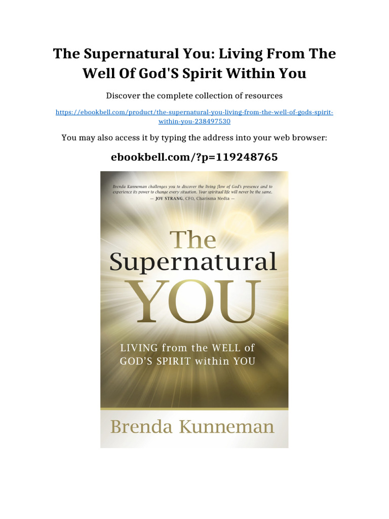 The Supernatural You: Living from the Well of God's Spirit Within You ...