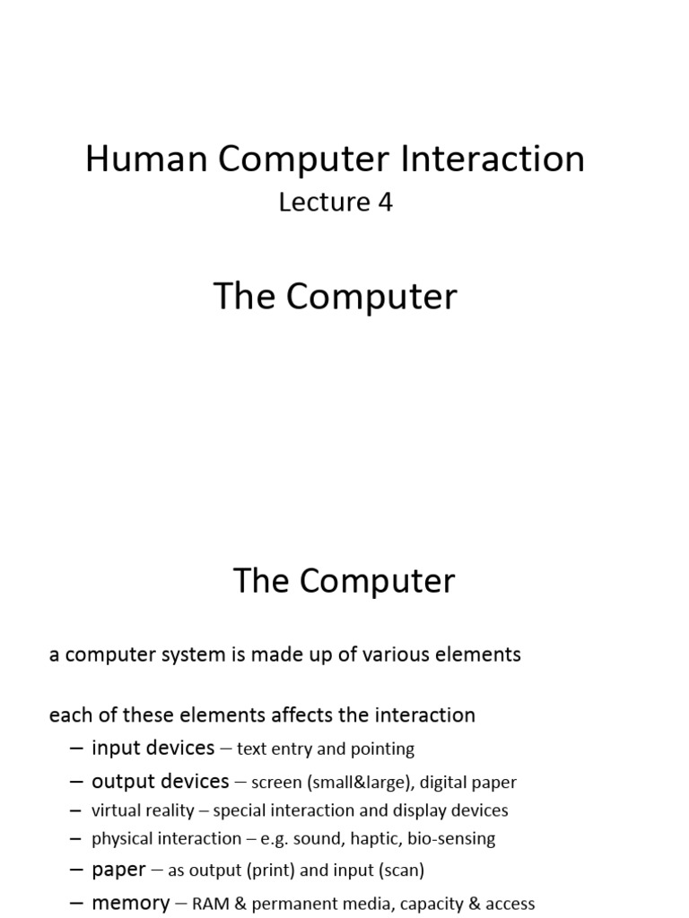 HCI-Lecture04(1) | PDF | Computer Keyboard | Computing