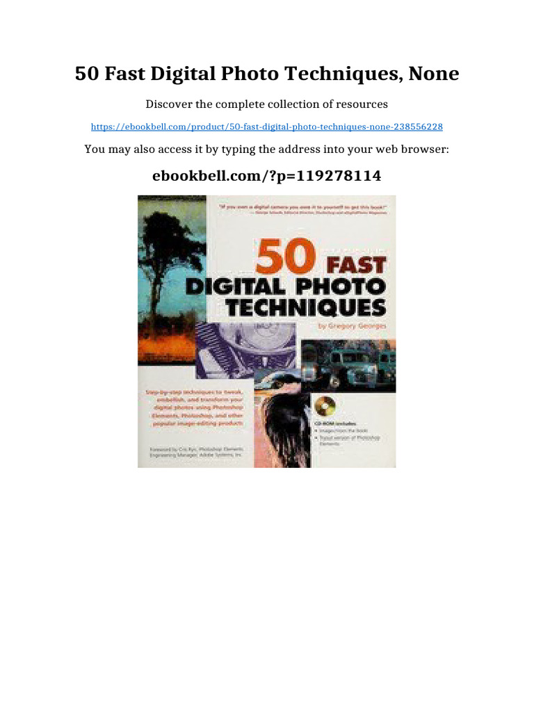 50 Fast Digital Photo Techniques, None Newest Edition 2025 | PDF ...