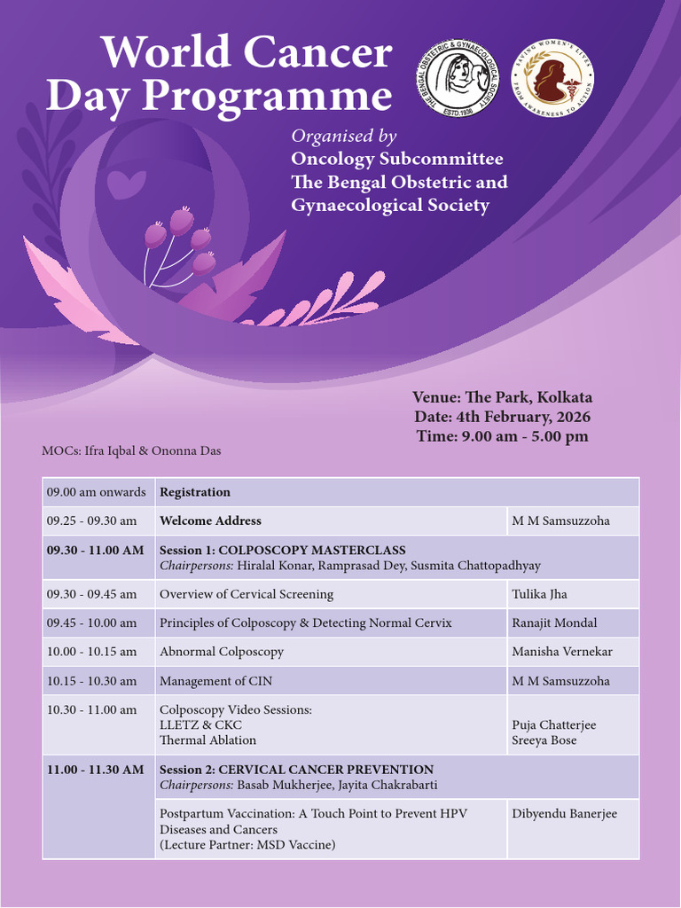 World Cancer Day Updated Programme | PDF | Cervical Cancer | Medicine