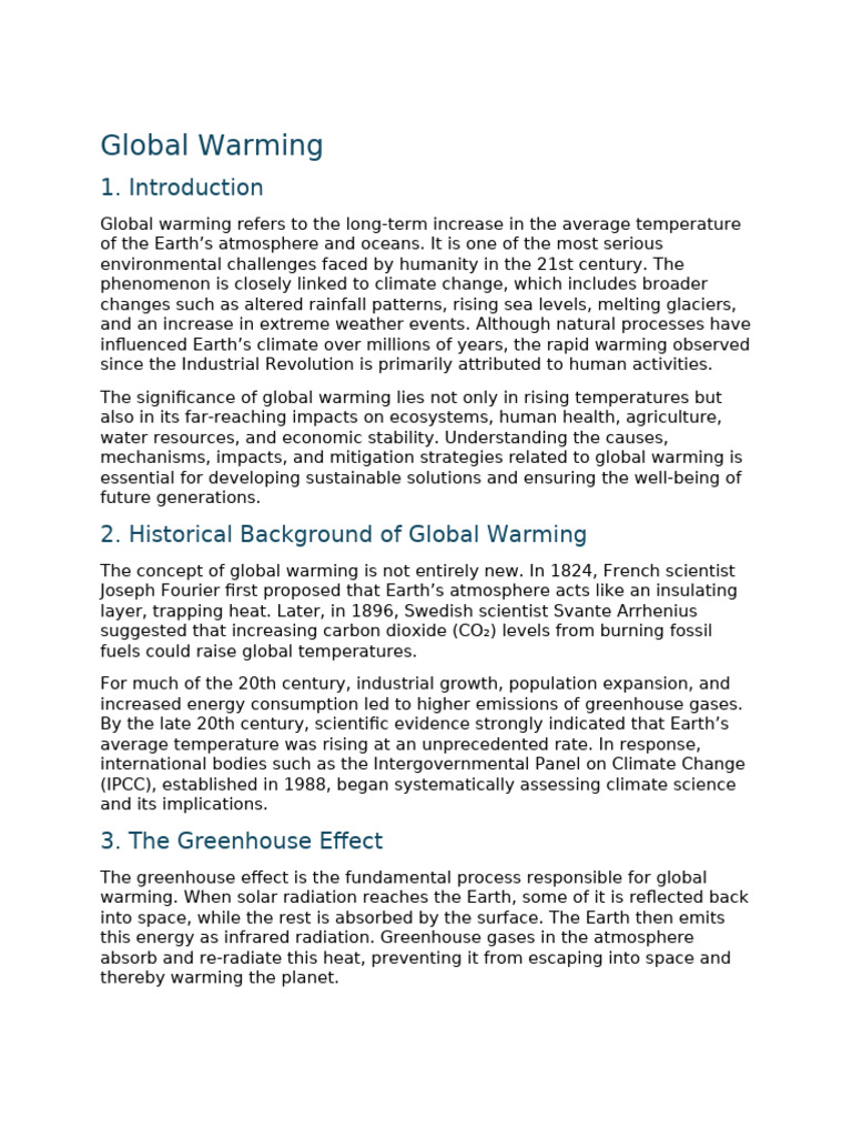 Global Warming - Comprehensive Notes | PDF | Climate Change ...