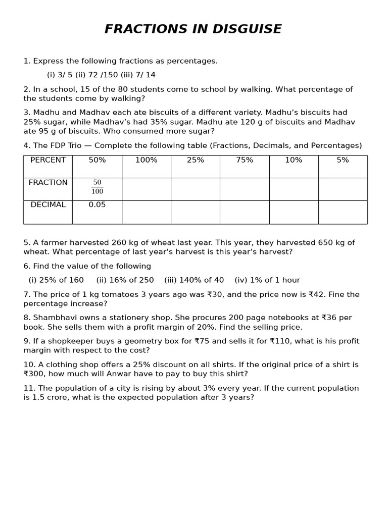 Fractions in Disguise | PDF