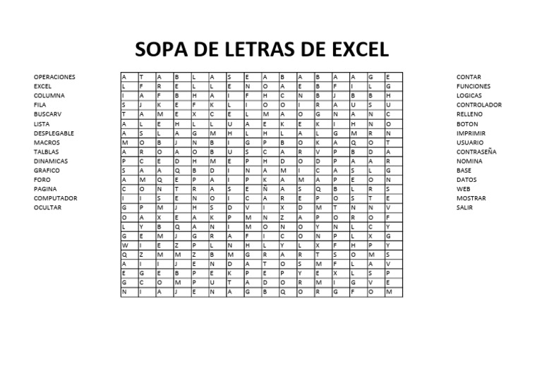 Sopa de Letras - Final | PDF