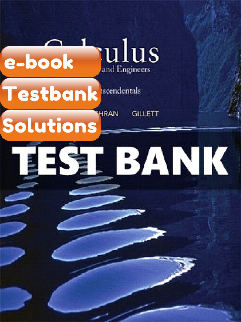 Testbank Calculus for Scientists and Engineers Early Transcendentals 1 ...