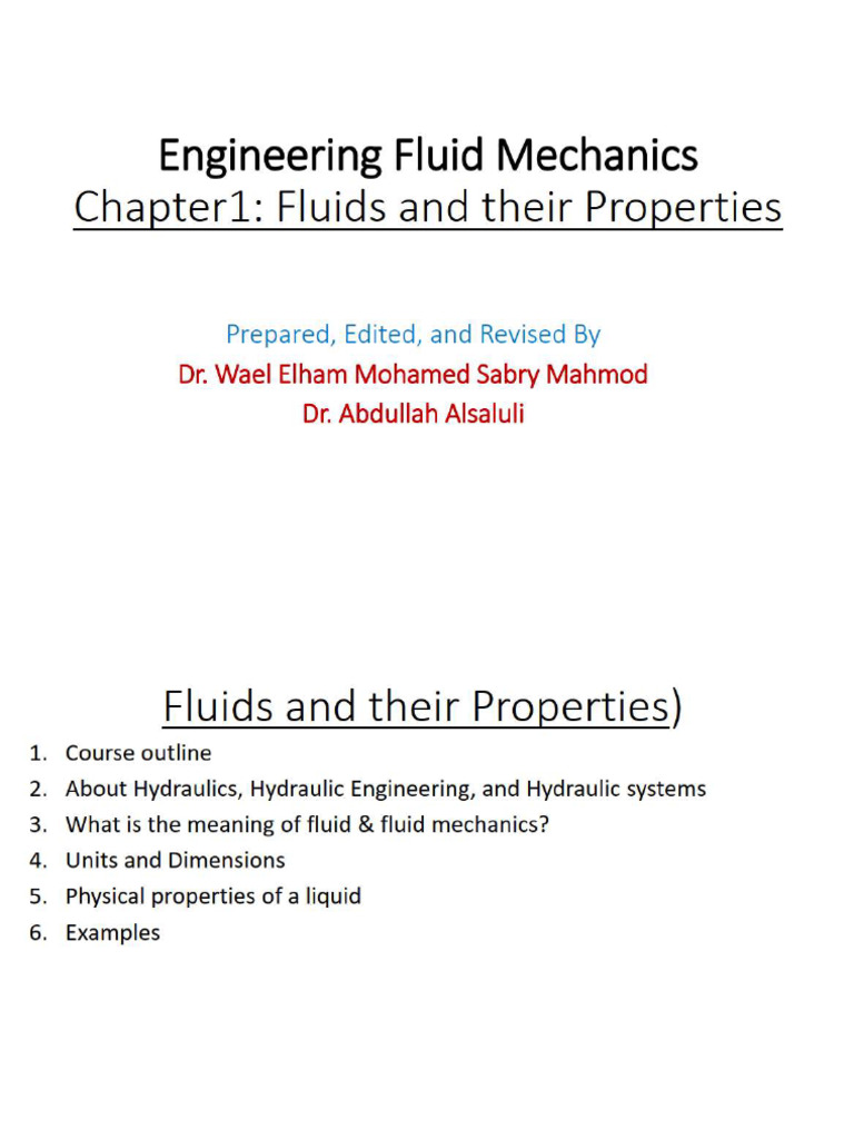 Chapter1 - Fluids and Their Properties | PDF