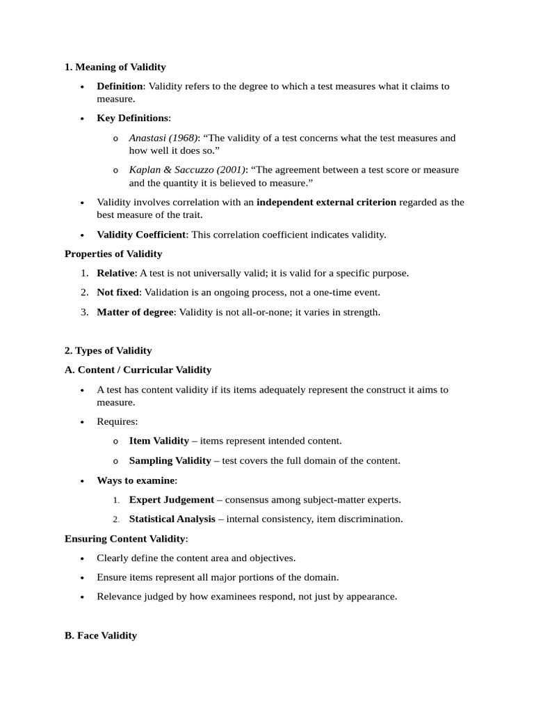Validity - Minor | PDF