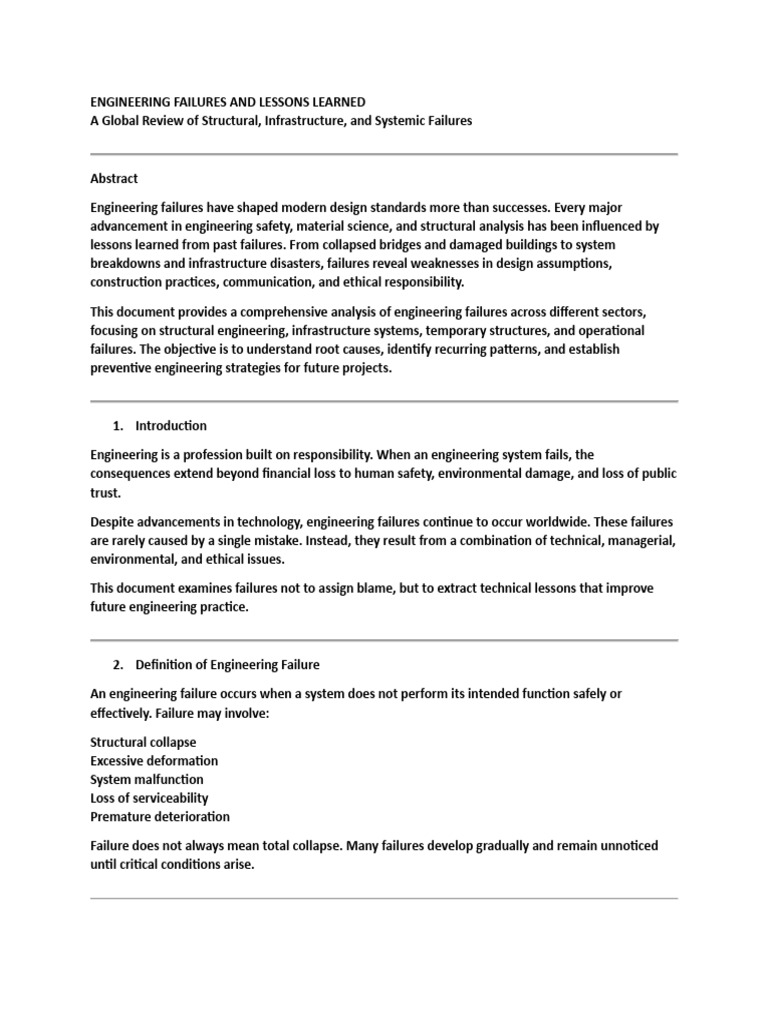 Engineering Failures and Lessons Learned | PDF | Engineering | Fatigue ...