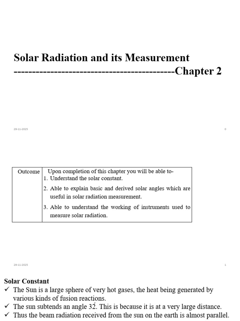 Measurement of Solar Radiation | PDF | Equator | Latitude