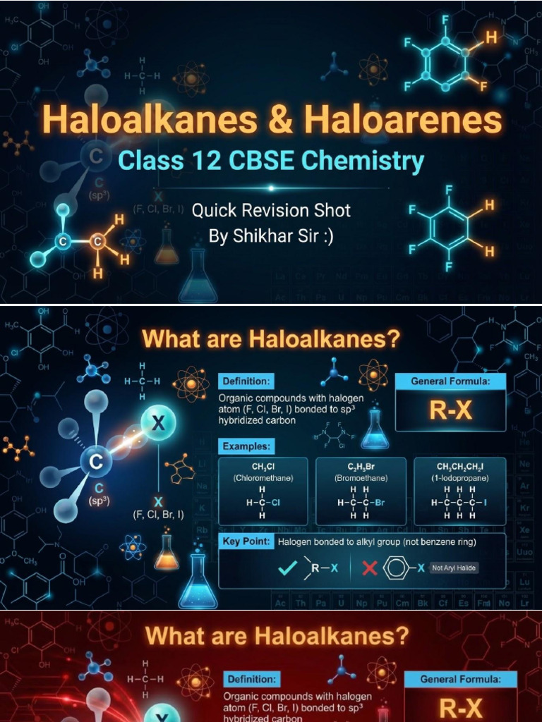 Flashcards - Haloalkanes & Haloarenes - Shikhar Sir | PDF