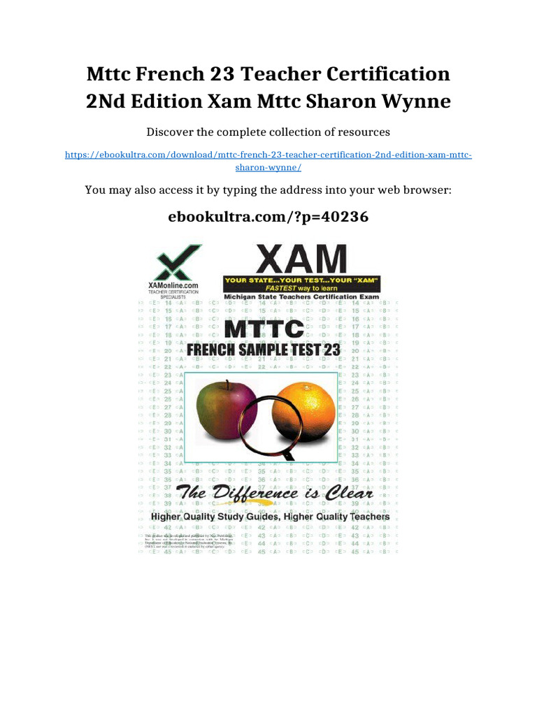 MTTC French 23 Teacher Certification 2nd Edition XAM MTTC Sharon Wynne ...