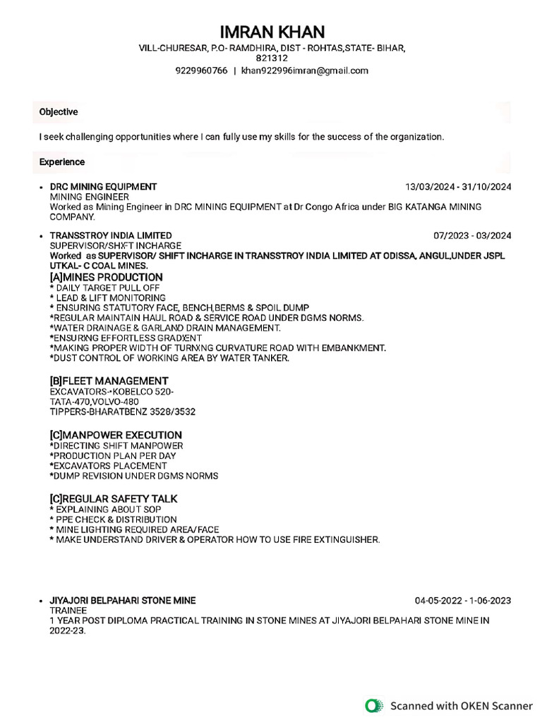 Imran Khan CV | PDF