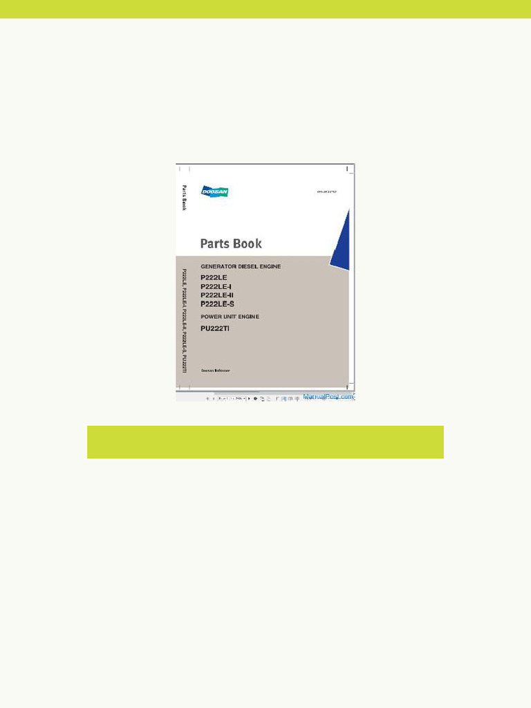 Doosan Engines Pu222ti P222le Series Parts Book 07 2013 | PDF