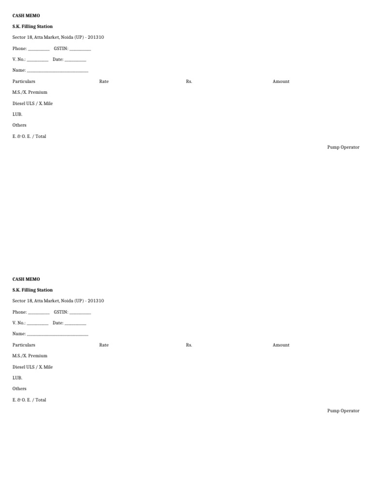 SK Filling Station Invoice Template | PDF | Petroleum | Fuels