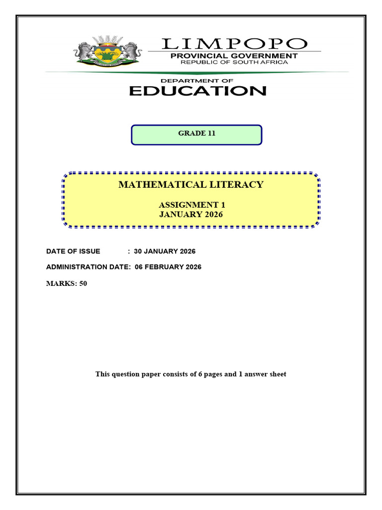 2026 Grade 11 Assignment Term 1 | PDF | Speed
