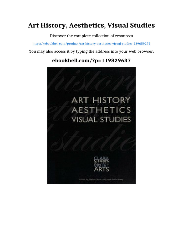 Art History, Aesthetics, Visual Studies Digital Version 2025 | PDF ...