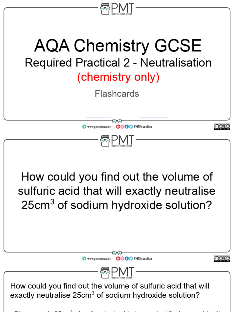 Flashcards - RP 2 Neutralisation - AQA Chemistry GCSE | PDF | Titration ...