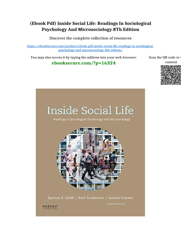 (Ebook PDF) Inside Social Life: Readings in Sociological Psychology and ...