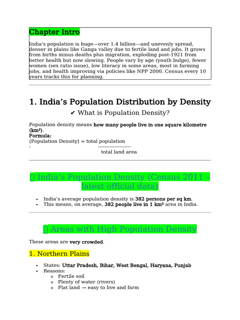 CH 6 Population Notes | PDF | Population Growth | Maternal Health