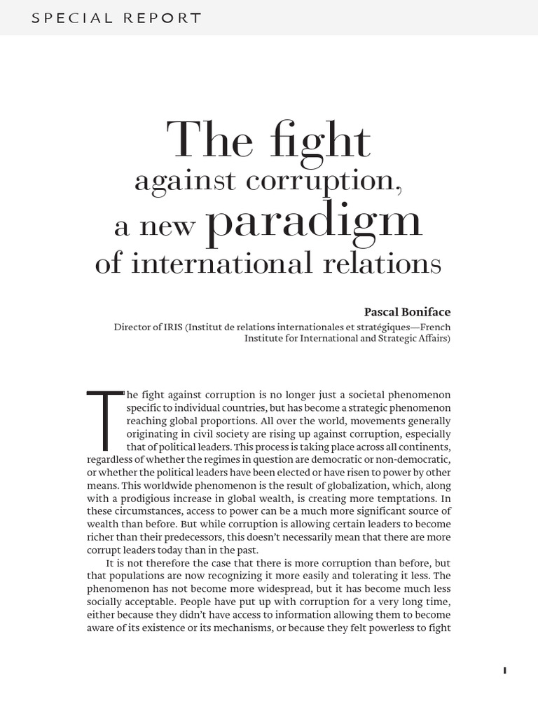 The Fight Against Corruption A New Paradigm of International Relations ...