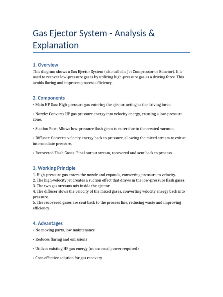 Gas Ejector Analysis | PDF
