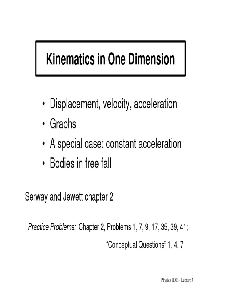 Lecture 3 | PDF | Velocity | Acceleration