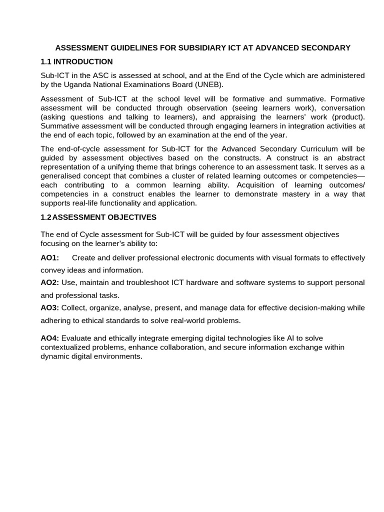 Ict Assessment Guidelines | PDF | Databases | Educational Assessment
